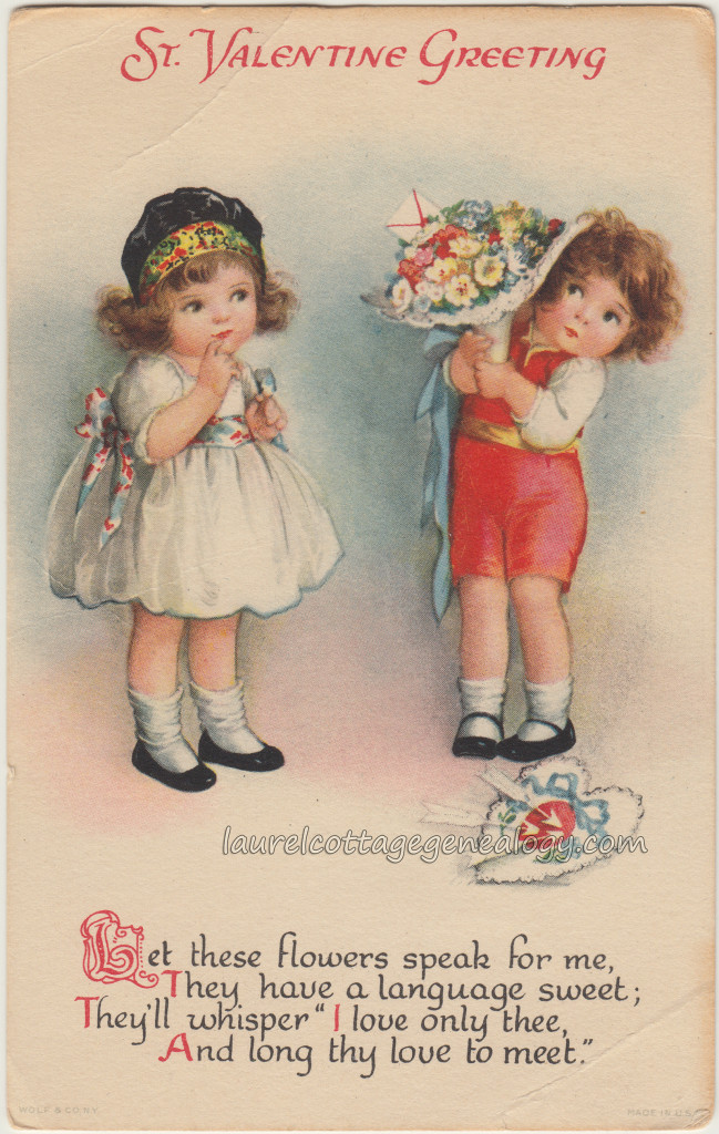 Ellen Clapsaddle vintage valentine postcards | Laurel Cottage Genealogy