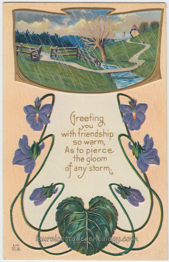 old and vintage postcard publisher logos | Laurel Cottage Genealogy